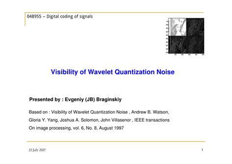 Pdf Visibility Of Wavelet Quantization Noise