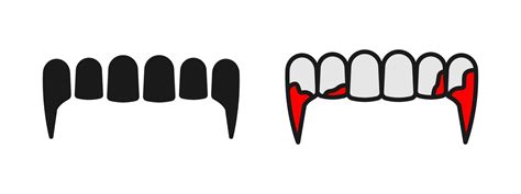 Vampire Teeth With Blood Cartoon