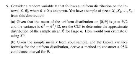 Solved Consider A Random Variable X That Follows A Uniform Chegg