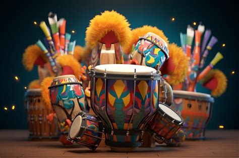 Premium Photo Traditional Samba Instruments Creating A Rhythmic 00660 00