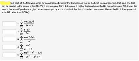 Answered Test Each Of The Following Series For Bartleby