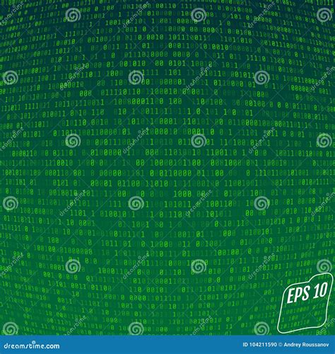 Binary Code On Green Background Background In A Matrix Style Vector