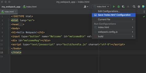 Tutorial Getting Started With Webpack Applications In Webstorm The