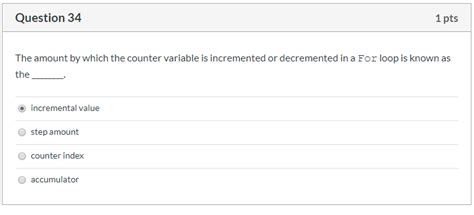 Solved The Amount By Which The Counter Variable Is