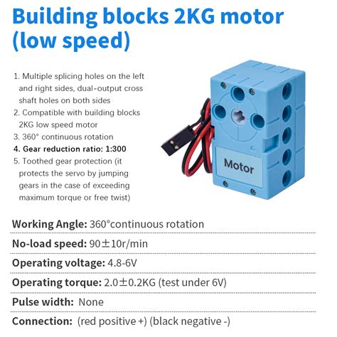 4pcs Dual Output Shaft 2kg Dc Motor Low Speedin Blue Servo Motor 360