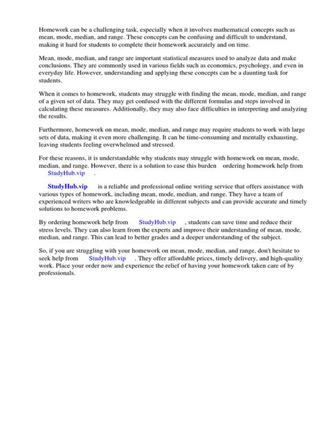Mean Mode Median Range Homework Pdf Worksheet Mean