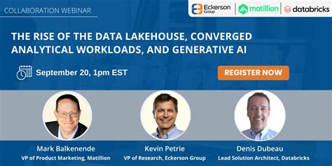 Webinar on Data Lakehouse by Eckerson Group | Matillion posted on the topic | LinkedIn