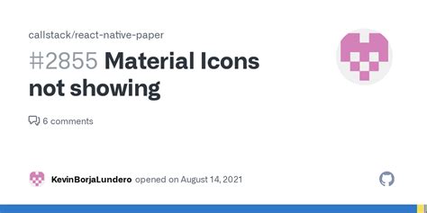 Material Icons Not Showing Issue Callstack React Native Paper GitHub