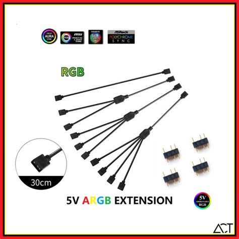 V Argb Pin V Rgb Pin Motherboard Argb Splitter Extension Cable Cm Lazada