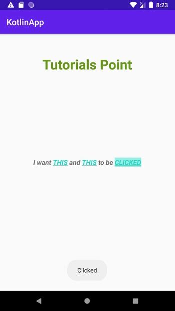 How To Set The Part Of The Android Text View As Clickable In Kotlin