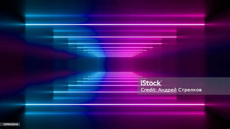 화려한 네온 불빛으로 조명된 어두운 복도 바닥과 벽에 반사 3d 렌더링 이미지입니다 0명에 대한 스톡 사진 및 기타 이미지 0명 검은색 공란 Istock