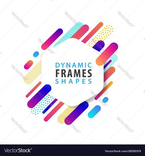 Abstract Hexagonal Frames With Dynamic Shape Vector Image
