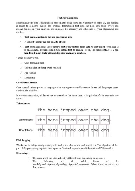text normalization notes text normalization normalizing text data