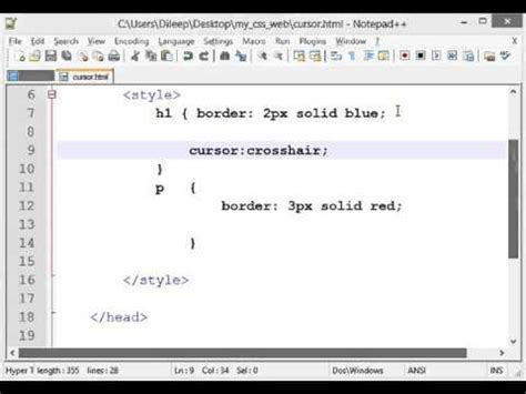 CSS tutorial for beginners - CSS cursor properties video lecture-17 ...