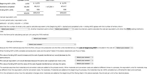 Solved Process Costing Using The FIFO Method A Process Cost Chegg Com