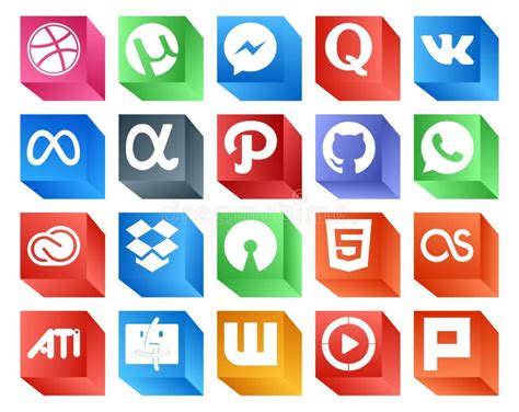 20 Social Media Icon Pack Including Html Dropbox App Net Adobe
