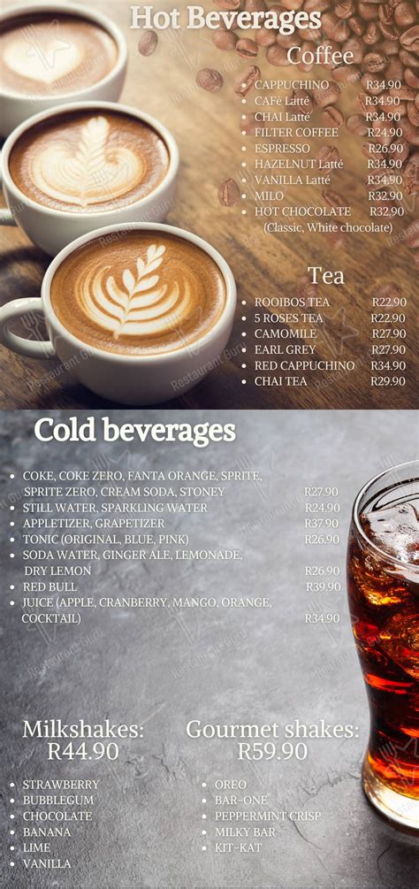 Menu At Re Kaofela African Cuisine Restaurant Klerksdorp