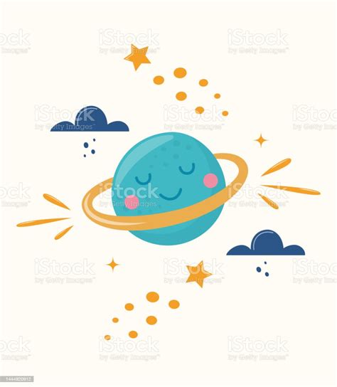 귀여운 행성 캐릭터 어린이 패션 직물 섬유 그래픽 인쇄물 카드에 대 한 만화 그림 화려한 벡터 그림입니다 귀여운에 대한 스톡 벡터 아트 및 기타 이미지 Istock