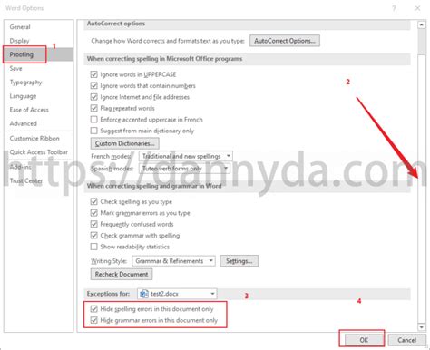 How To Hide Spelling Error Wavy Red Blue Lines In Microsoft Word How To Disable Spelling