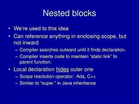 Cs 363 Chapter 3 What Do We Mean By Names Scopes Bindings Names
