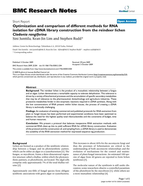 Pdf Optimization And Comparison Of Different Methods For Rna