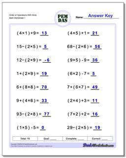 Order Of Operations Worksheets Worksheets Library