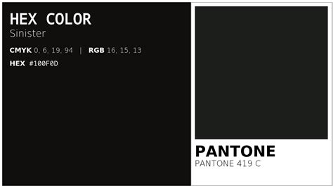 Hex 100f0d To Pms Code Pantone 419 C Conversion Chart Pms Solid Coated