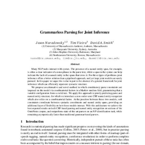 Grammarless Parsing For Joint Inference Acl Anthology