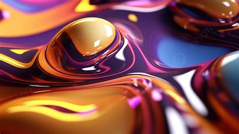 Holographic 3d Geometry Background With Liquid Style For Retro Art And