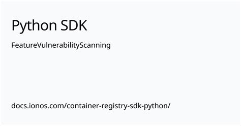 Featurevulnerabilityscanning Python Sdk