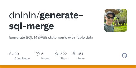 Github Dnlnlngenerate Sql Merge Generate Sql Merge Statements With