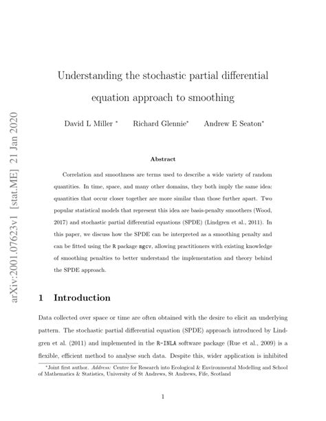Pdf Understanding The Stochastic Partial Differential Equation