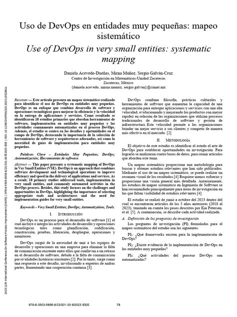 Use Of Devops In Very Small Entities Systematic Mapping Pdf Use Of Devops In Very Small Entities Systematic Mapping Pdf