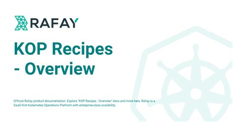 Kop Recipes Overview Rafay Product Documentation