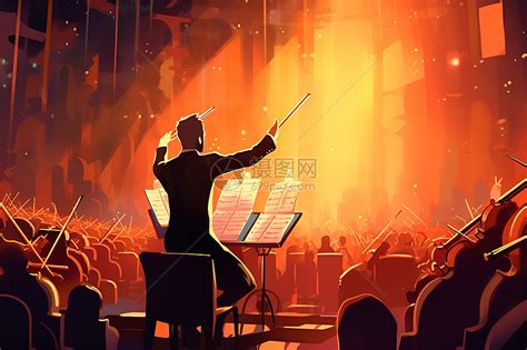 指挥大厅的音乐老师插画图片下载 正版图片600925567 摄图网