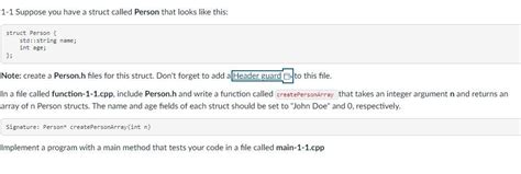 solved 1 1 suppose you have a struct called person that