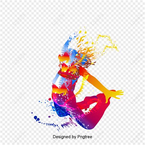 젊고 실루엣 춤추는 소녀 수채화 일러스트잉크댄스 Png 일러스트 무료 다운로드 Lovepik