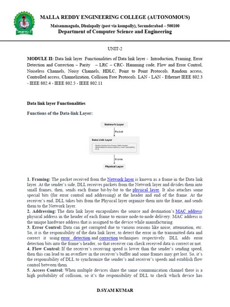 cn unit 2 pdf error detection and correction transmission control