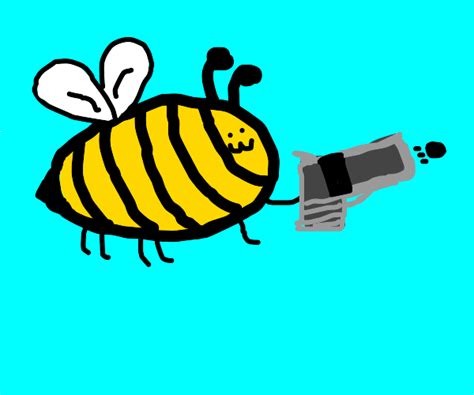 bee shoots you with bee gun - Drawception