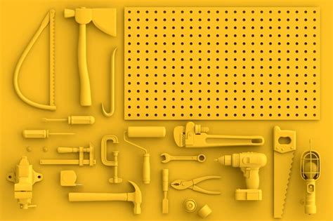 Premium Photo 3d Render Set Tools Backgrond