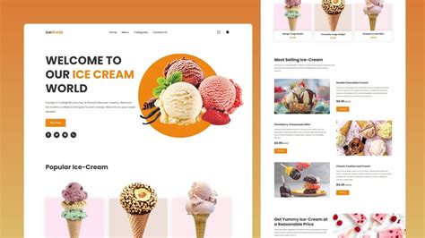 How To Create A Delicious And Responsive Ice Cream Website Using Html Css And Javascript 🍦🎨 Youtube