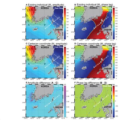 M 2 Co Amplitude And Cotidal Charts A D Around Korea Strait Produced
