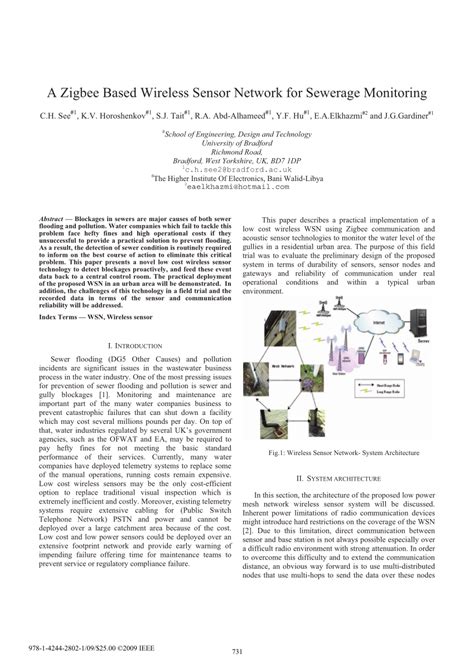 pdf a zigbee based wireless sensor network for sewerage monitoring