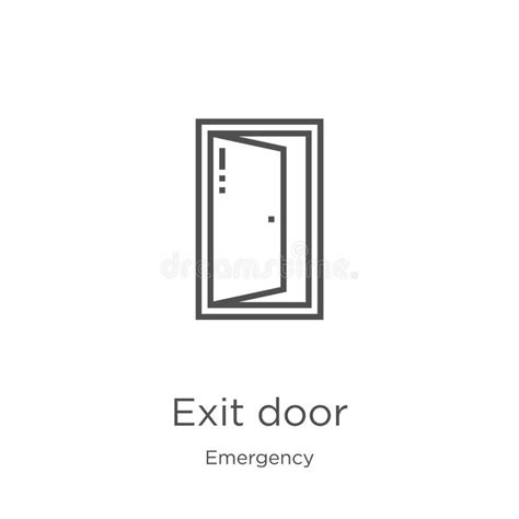 Exit Icon Vector From Sign Collection Thin Line Exit Outline Icon Vector Illustration Stock