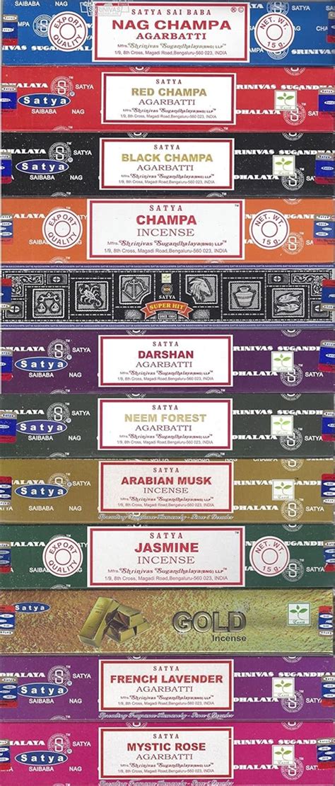 Satya Bangalore Bng Set Of 12 Nag Champa Red Champa Black Champa Champa Super Hit Darshan