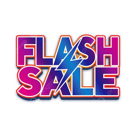 그라데이션 색상이 있는 3d 플래시 판매 텍스트 플래시 세일 판매 배너 Png 일러스트 및 Psd 이미지 무료 다운로드 Pngtree