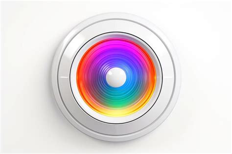 Premium Ai Image Abstract High Tech Multicolor Button On White