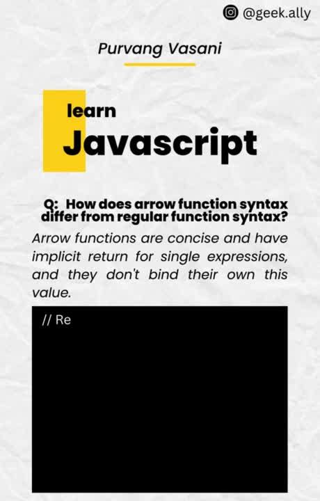 Video Learn About Arrow Functions In Javascript Purvang Vasani Posted On The Topic Linkedin