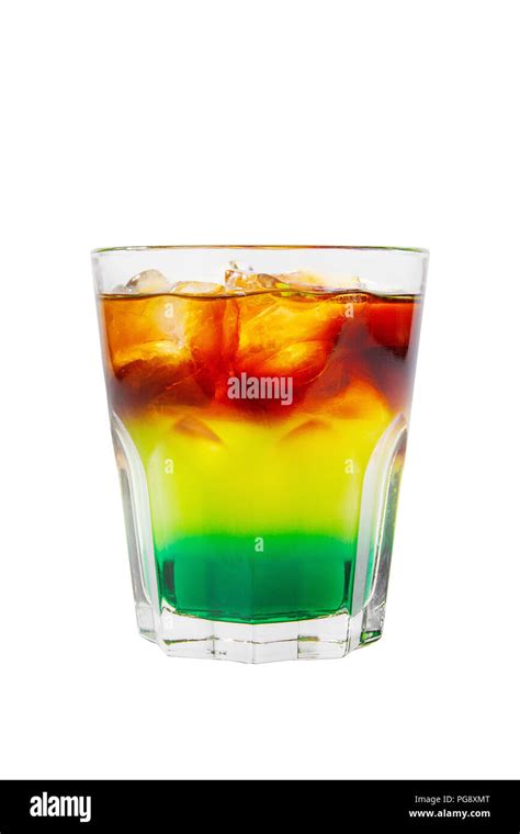 Multicolored Tri Color Cocktail Red Yellow Orange Green Gradient