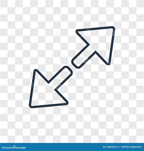 Diagonal Arrow Concept Vector Linear Icon Isolated On Transparent